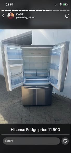 Hisense double door fridge and freezer with dispenser for sale in ...