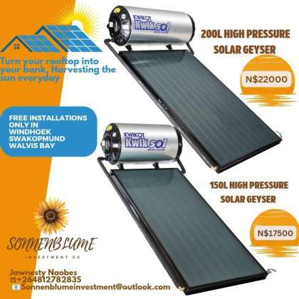 Solar geysers for sale in Windhoek - Solar Panels - Kalahari Deals Namibia