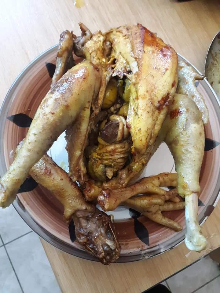 Oshiwambo marathon cooked chiken that comes with all its eatable parts ...