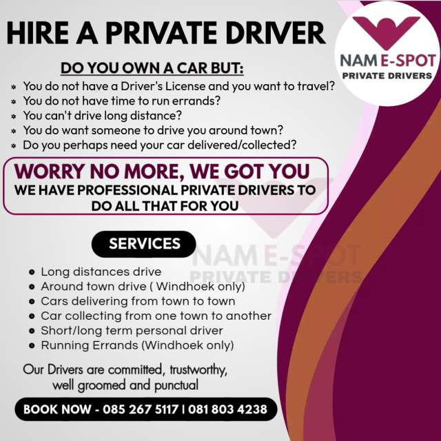 Private Drivers Available in Windhoek - Rental Services - Kalahari ...